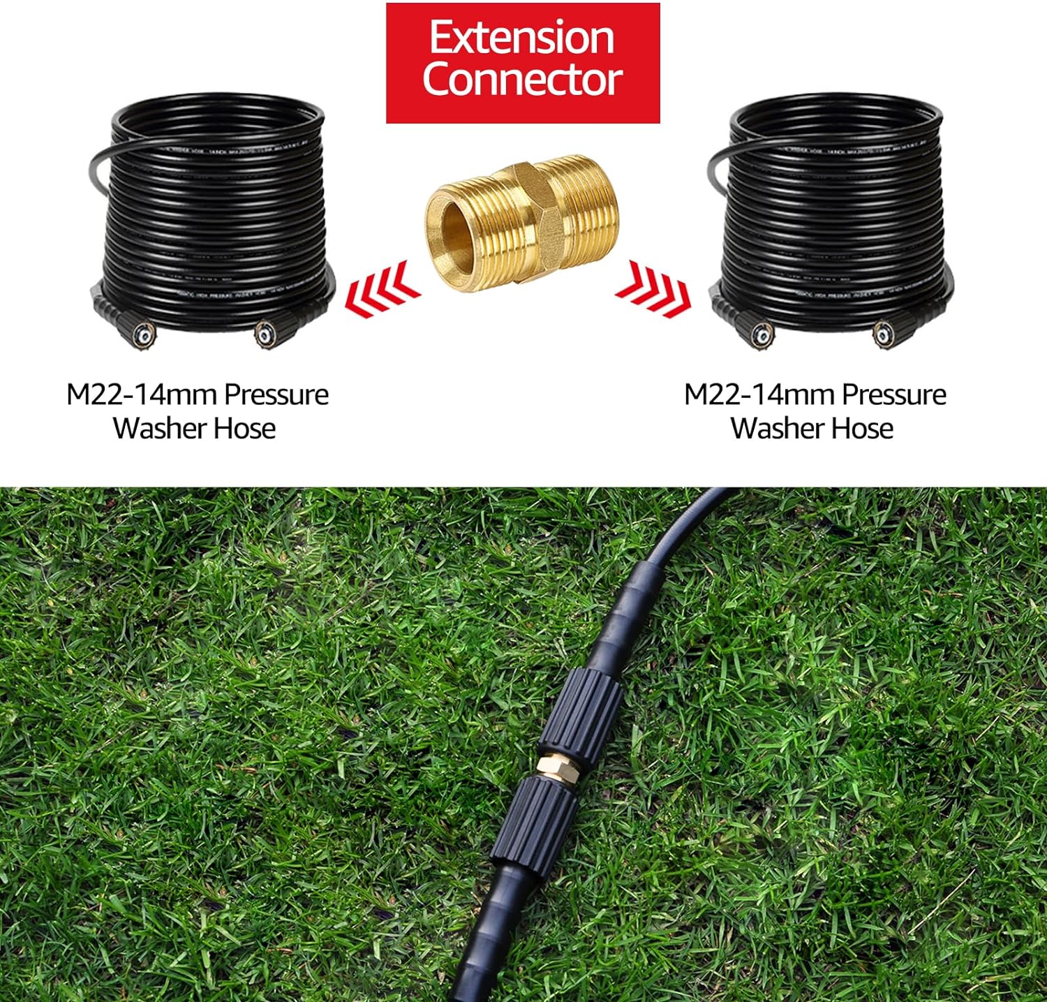 M22-14mm Male to Male Extension Adapter 4000 PSI | YAMATIC®