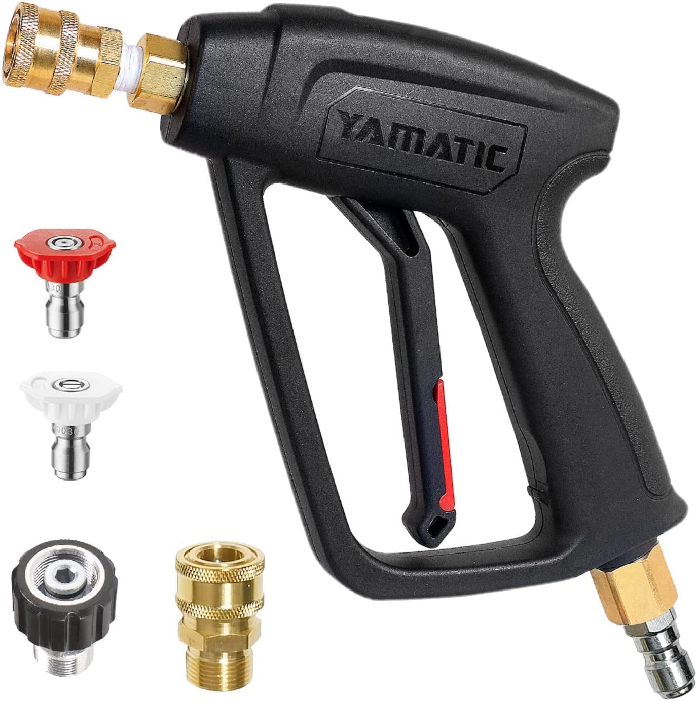 YAMATIC W Pressure Washer Gun with 3/8" Swivel Quick Connector, High P ...