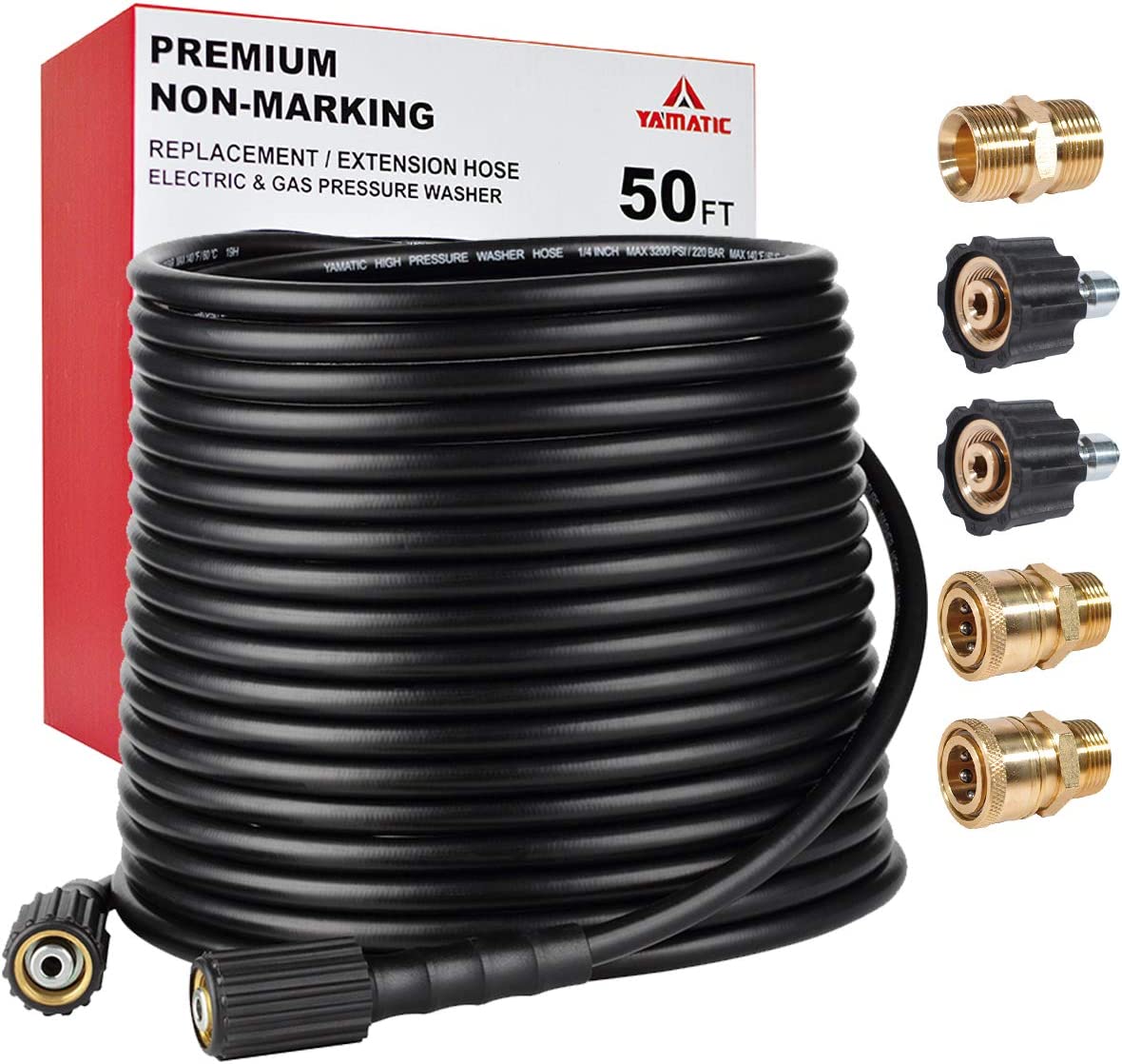 YAMATIC W Pressure Washer Hose 50 ft Kink Resistant, Extension Power W | YAMATIC®
